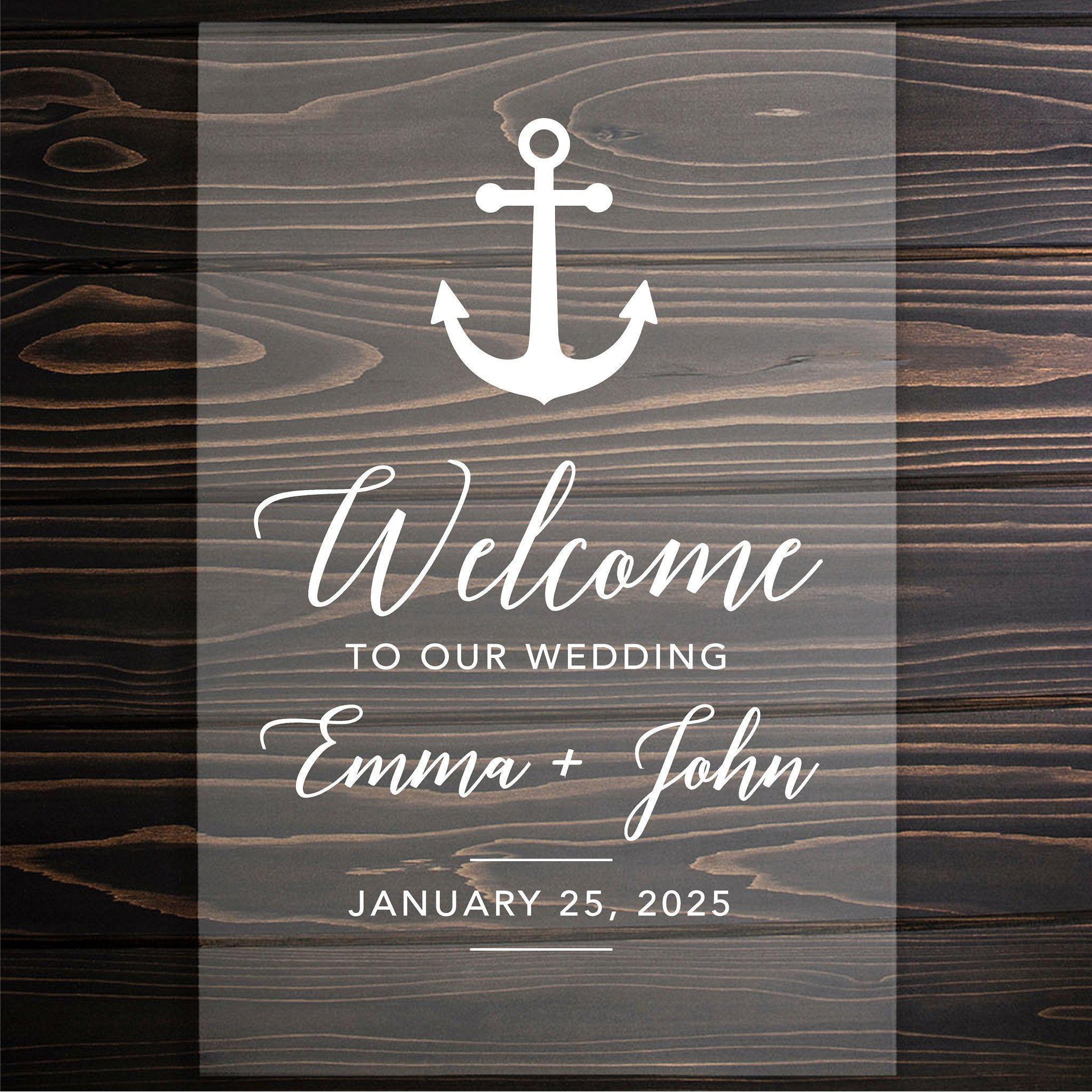 Acrylic Custom Nautical Wedding Signs, 16 x 24 Inches
