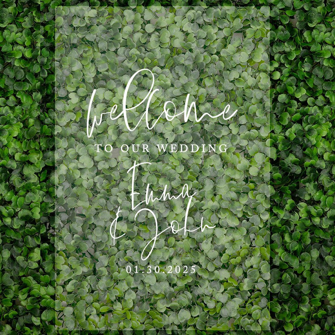 Custom Fall Wedding Acrylic Welcome Signs, 16 x 24 Inches