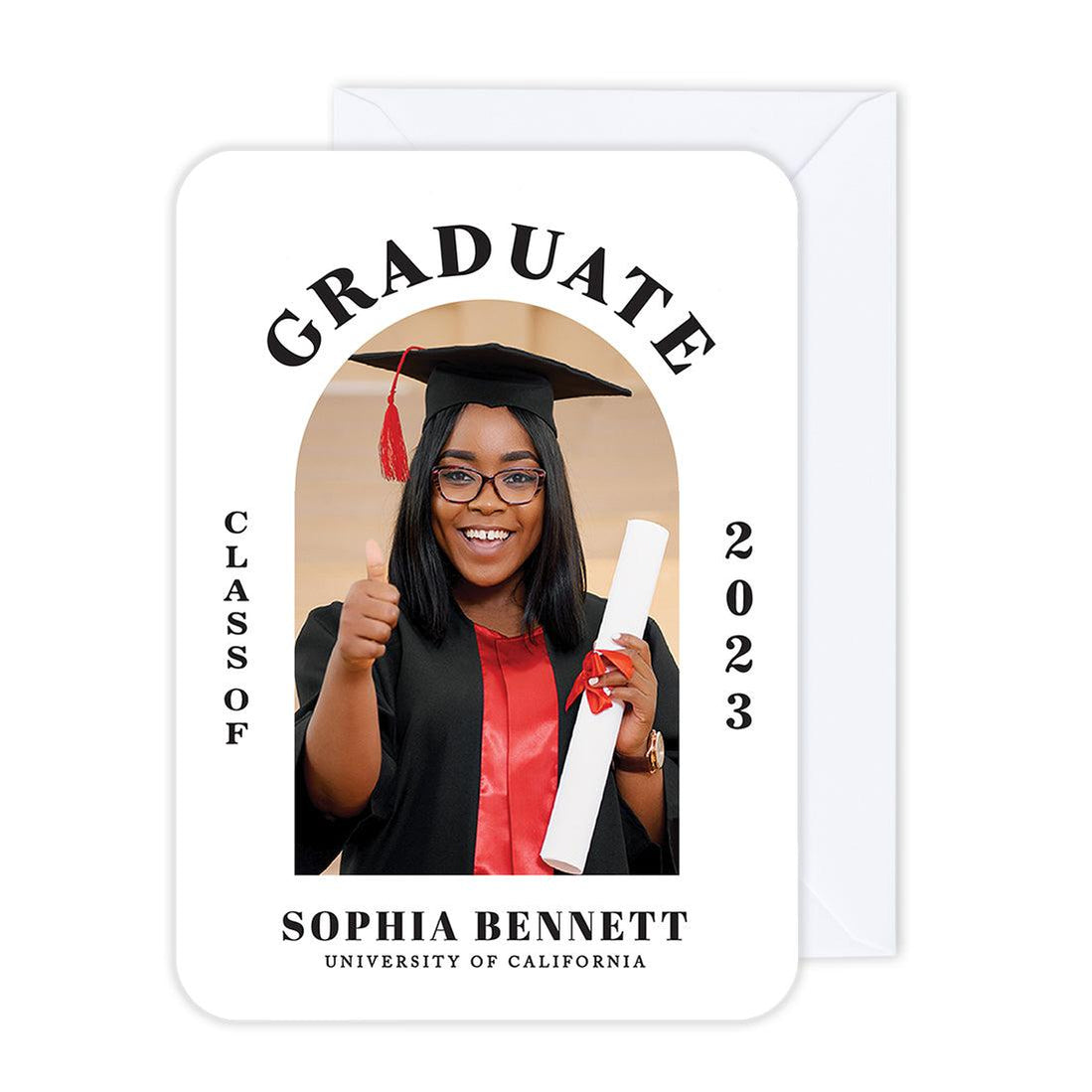 Custom Photo Graduation Announcement Cards with Envelopes, Set of 24