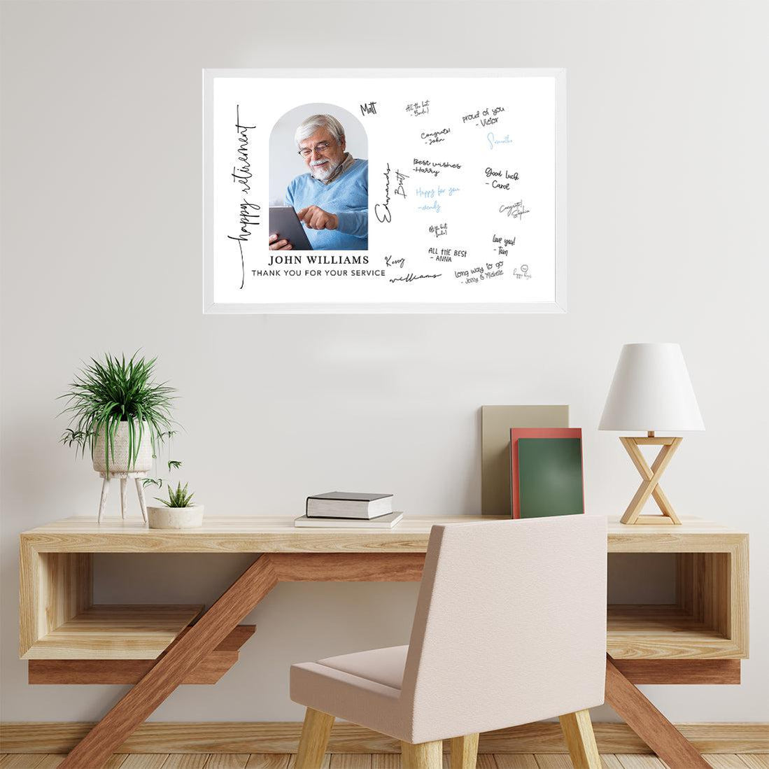 Custom Photo Retirement Signature Frame Guest Book Alternative, Set of