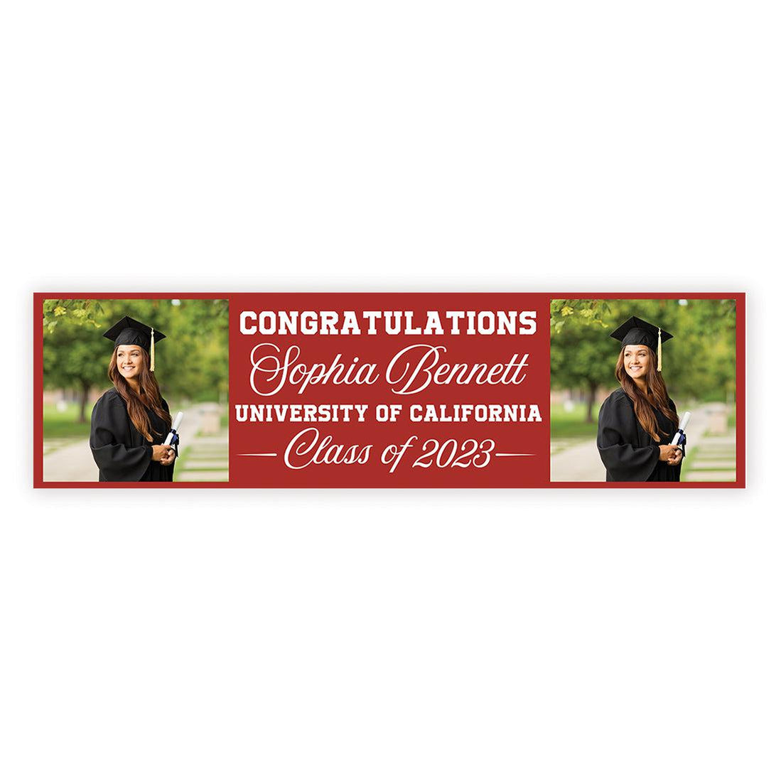 Large Custom Photo Graduation Banner Sign with Glue Dots, Set of 1