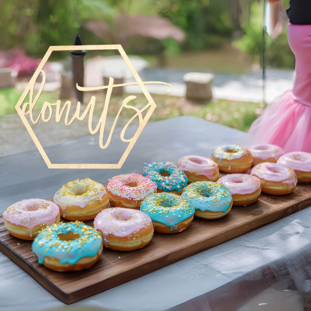 Laser Cut Wood Donut Bar Sign