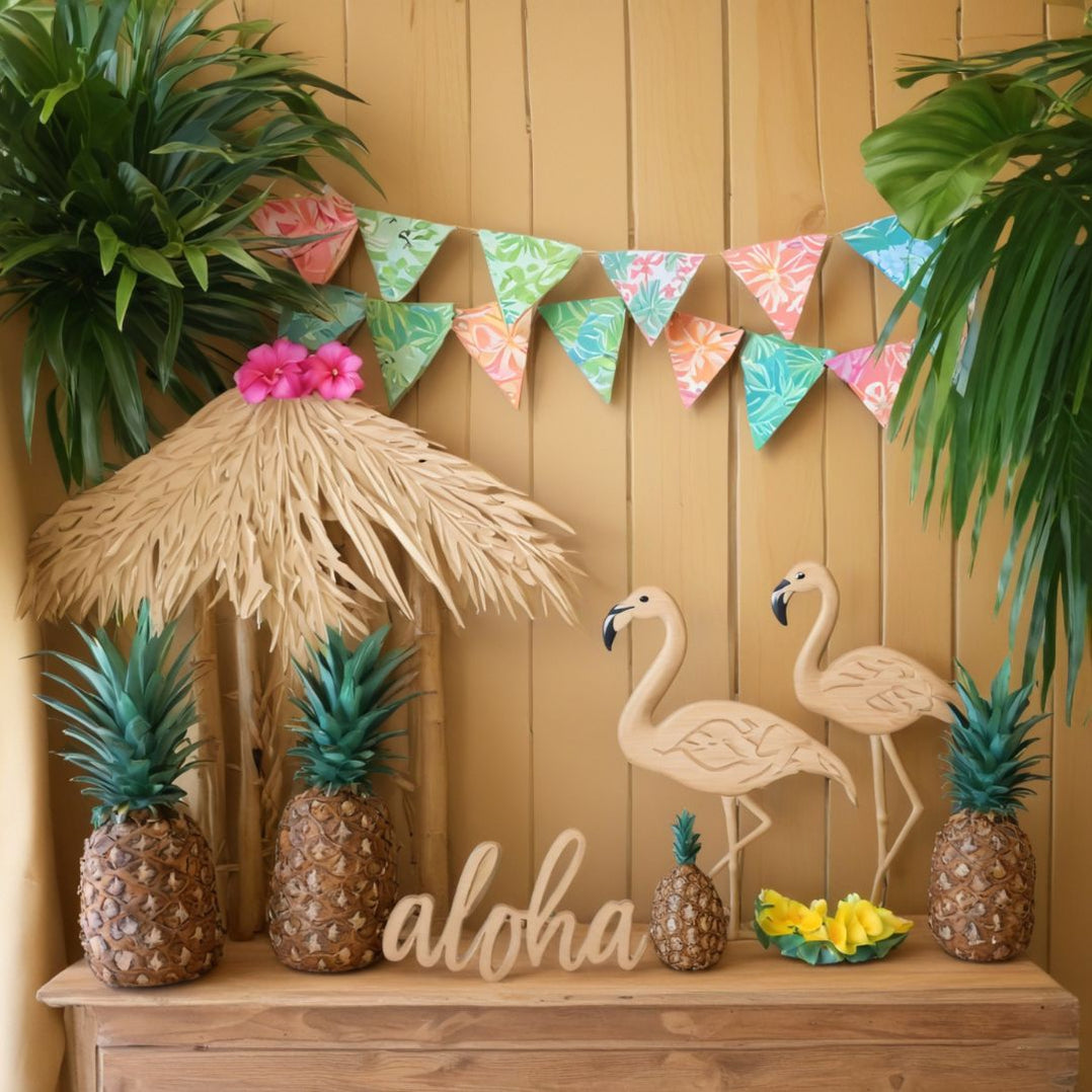 Laser Cut Wood Scripted Aloha Bar Sign