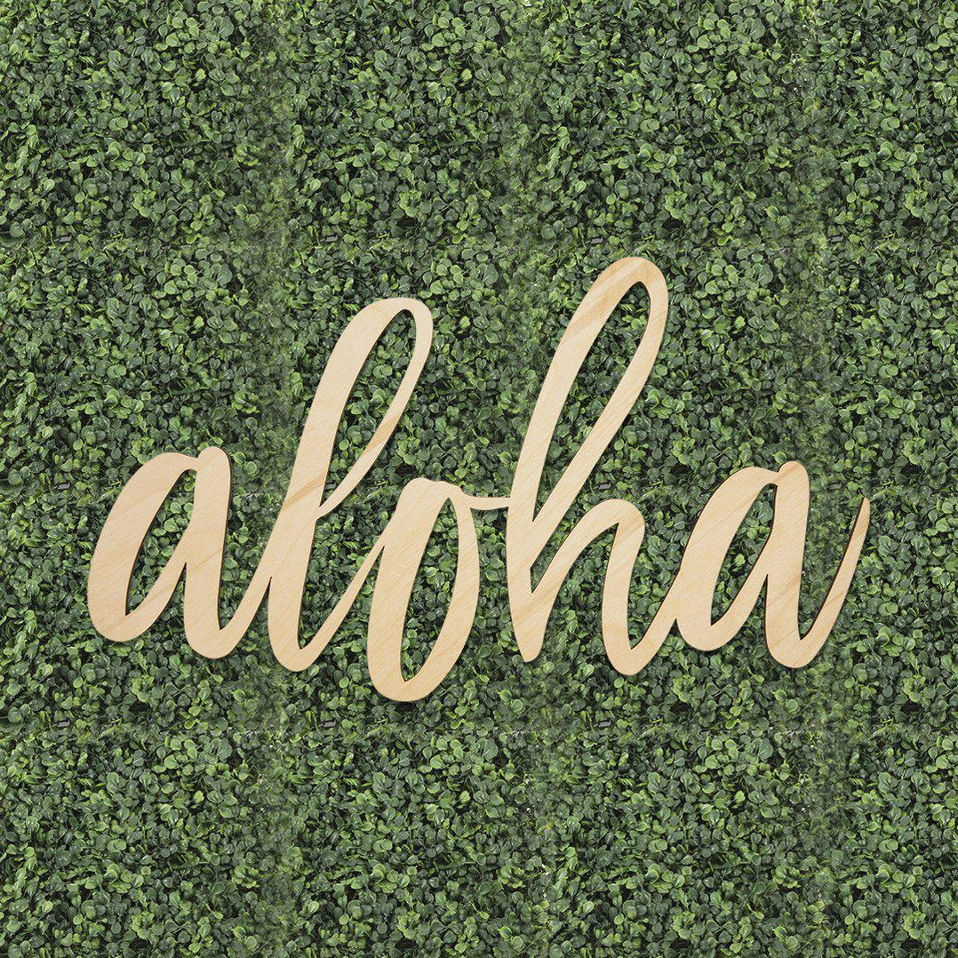 Laser Cut Wood Scripted Aloha Bar Sign