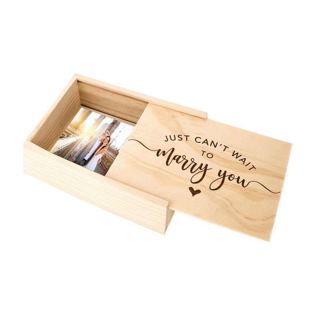 Laser Engraved Wedding Wooden Photo Box