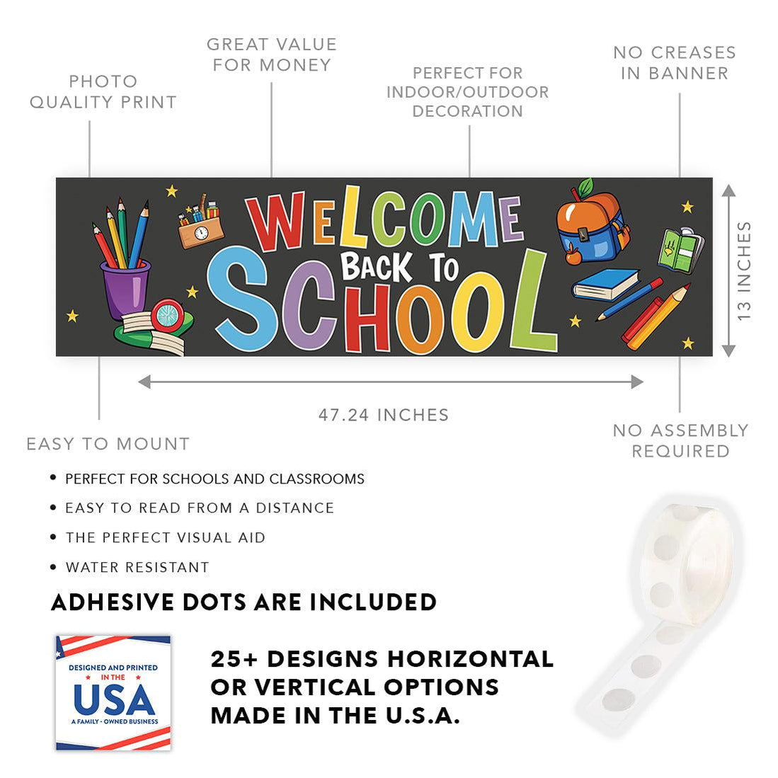 Set of 1 Welcome Back to School Banner | Classroom Door & First Day De