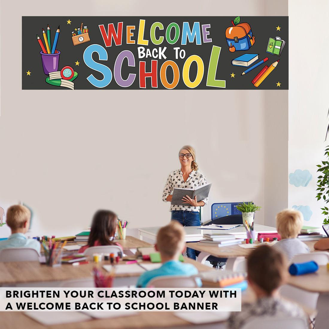 Set of 1 Welcome Back to School Banner | Classroom Door & First Day De