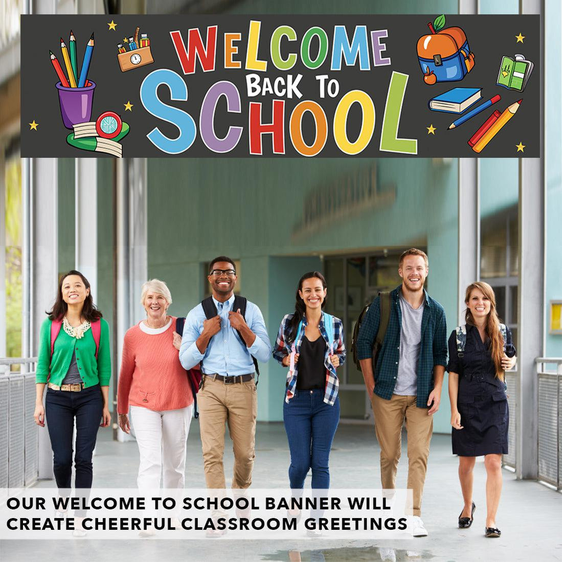 Set of 1 Welcome Back to School Banner | Classroom Door & First Day De