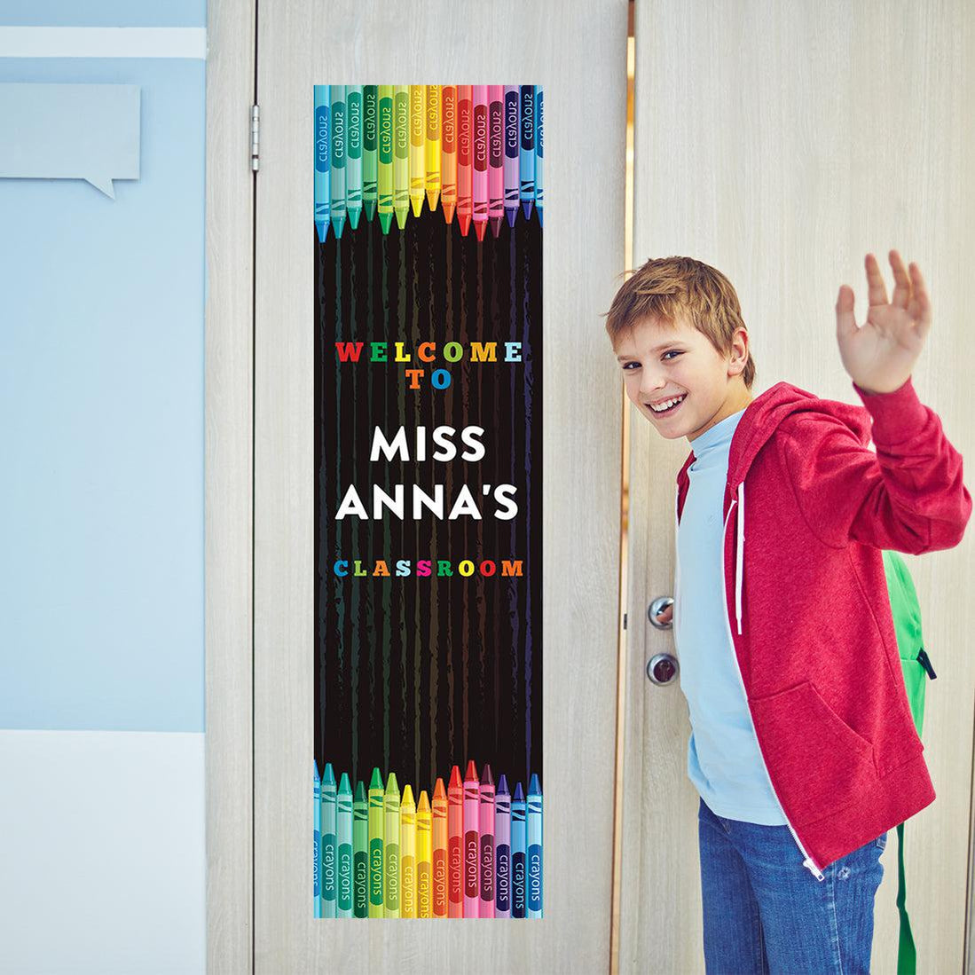 Vertical Large Custom Classroom Welcome Banner Sign for Teachers, Set
