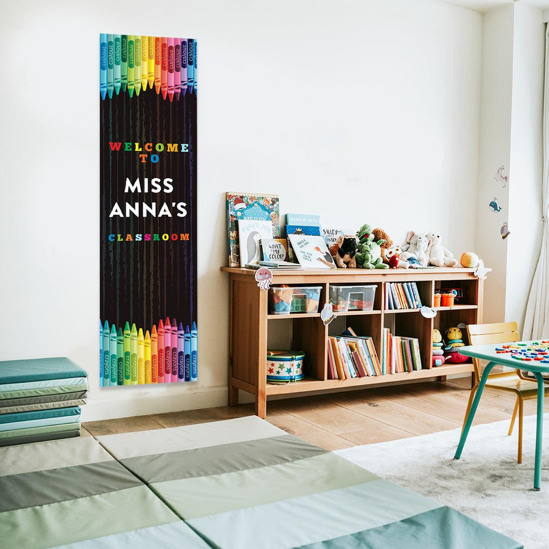 Vertical Large Custom Classroom Welcome Banner Sign for Teachers, Set