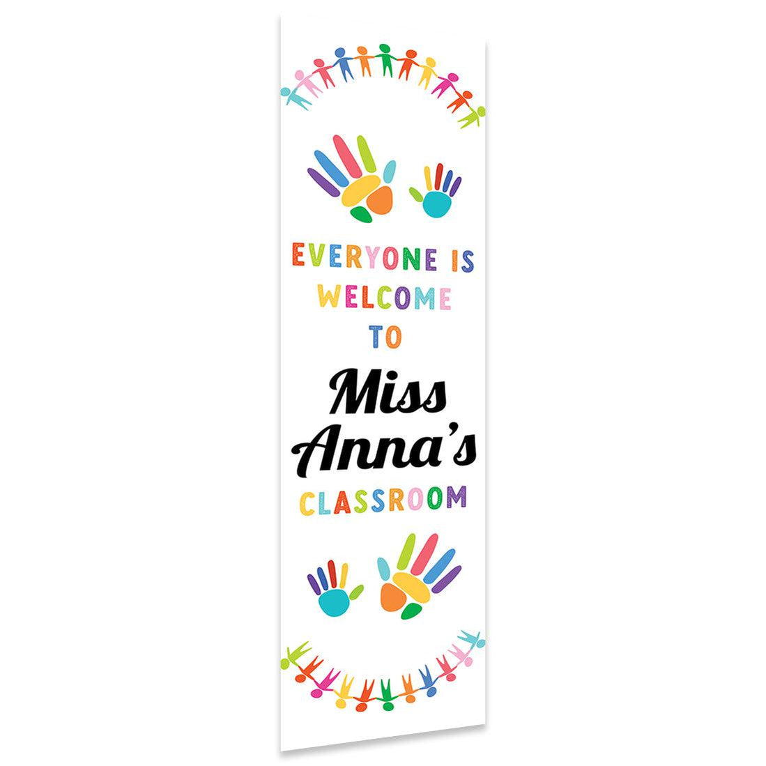 Vertical Large Custom Classroom Welcome Banner Sign for Teachers, Set