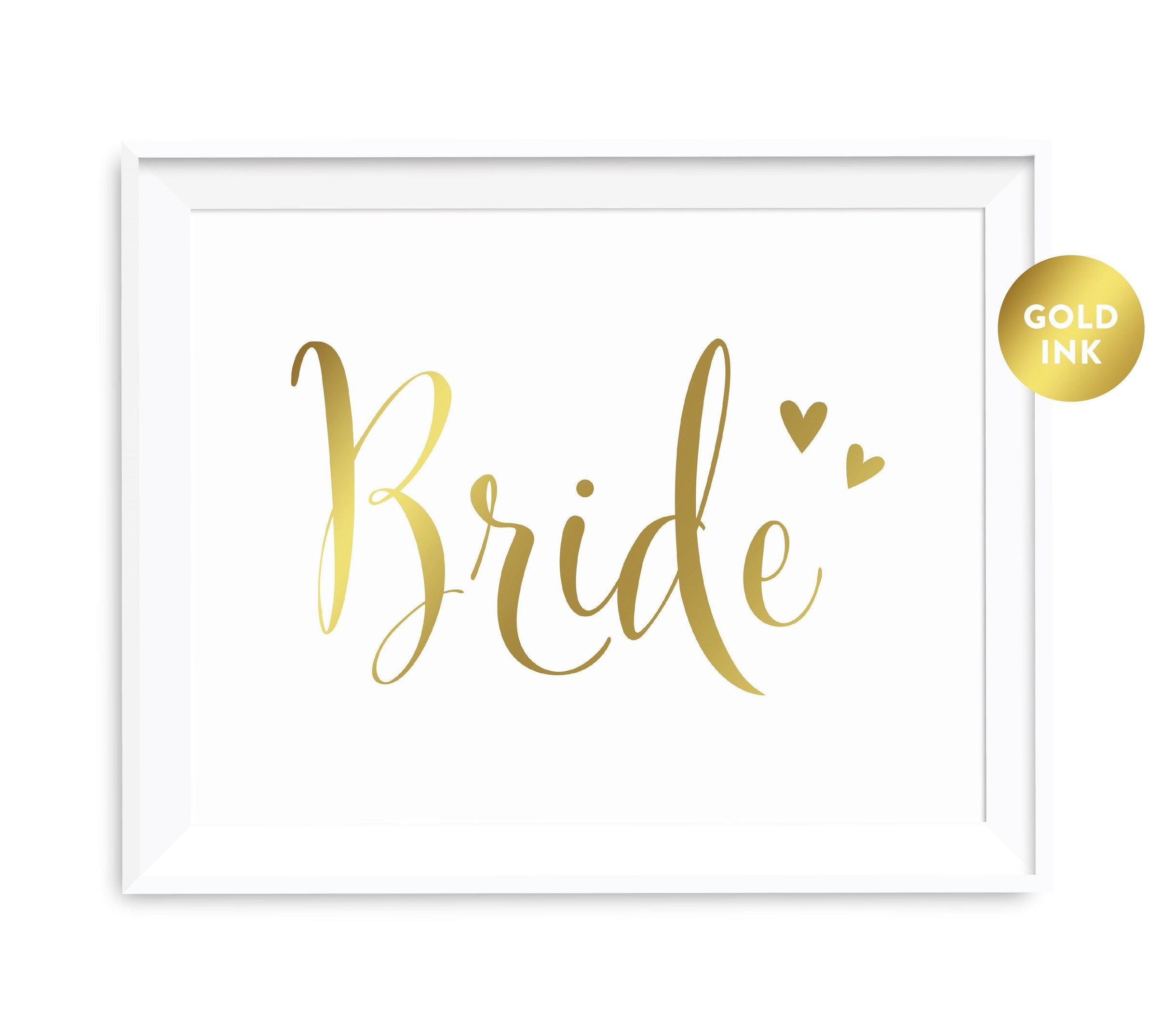 Andaz Press 8.5 x 11 Metallic Gold Wedding Party Signs