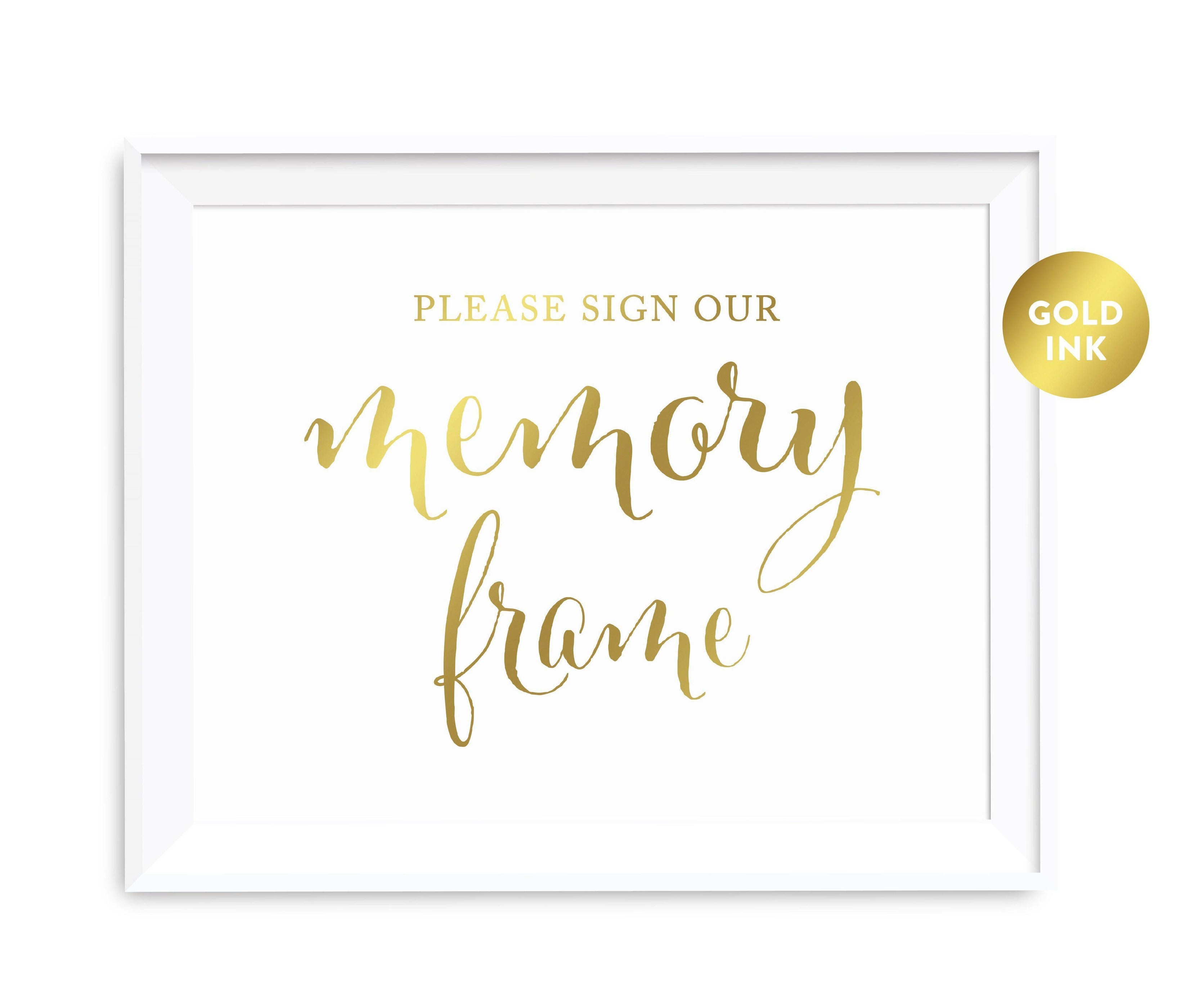 Andaz Press 8.5 x 11 Metallic Gold Wedding Party Signs