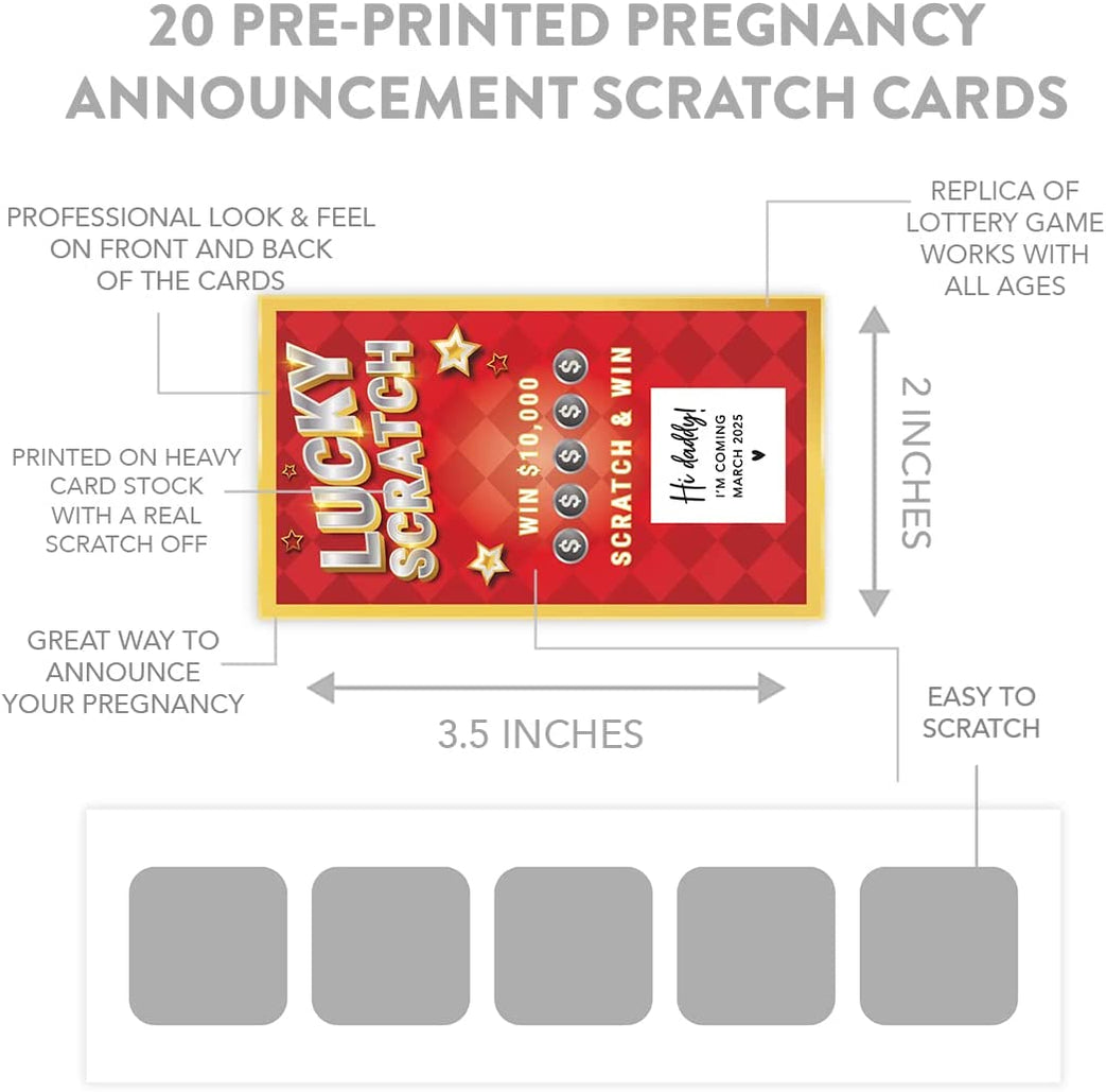 Custom Lottery Ticket Pregnancy Announcements, Scratch Off Cards for B