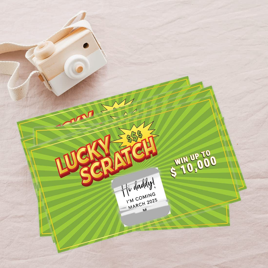 Custom Lottery Ticket Pregnancy Announcements, Scratch Off Cards for B