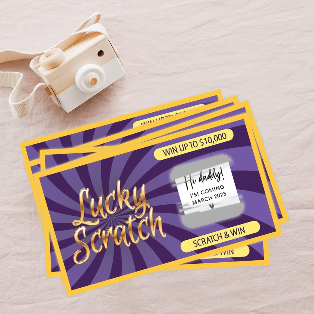 Custom Lottery Ticket Pregnancy Announcements, Scratch Off Cards for B
