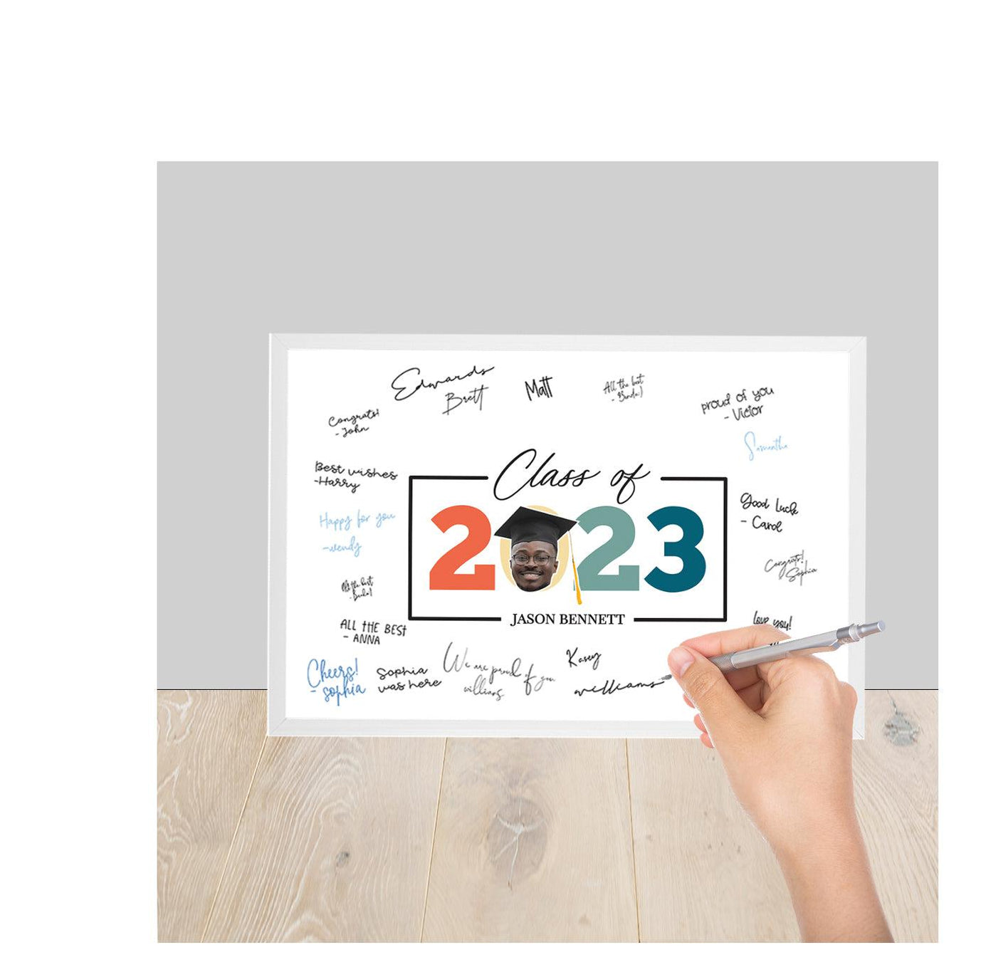 Custom Photo Graduation Signature Frame Guest Book Alternative, Set of