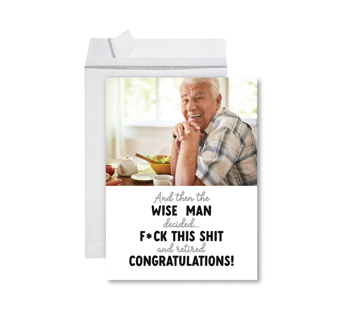 Custom Photo Jumbo Retirement Card with Envelope, Greeting Cards for R