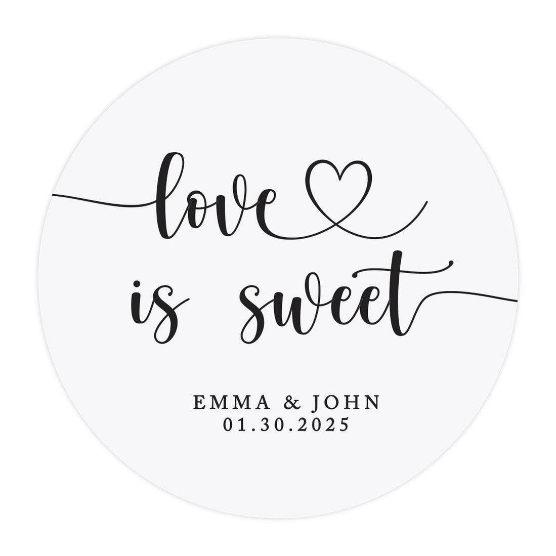 Custom Round Clear Wedding Sticker Labels with Black Ink