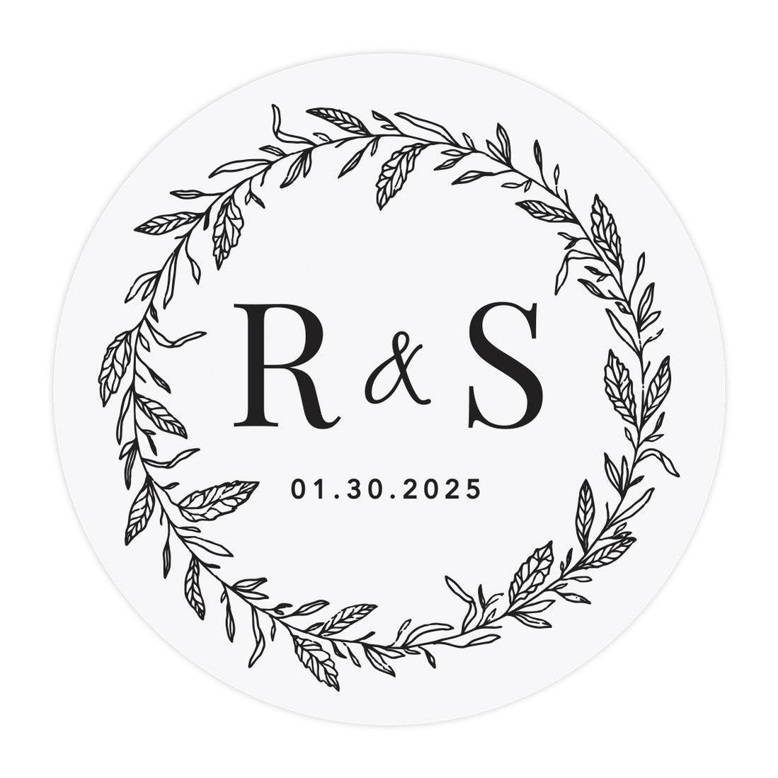 Custom Round Clear Wedding Sticker Labels with Black Ink