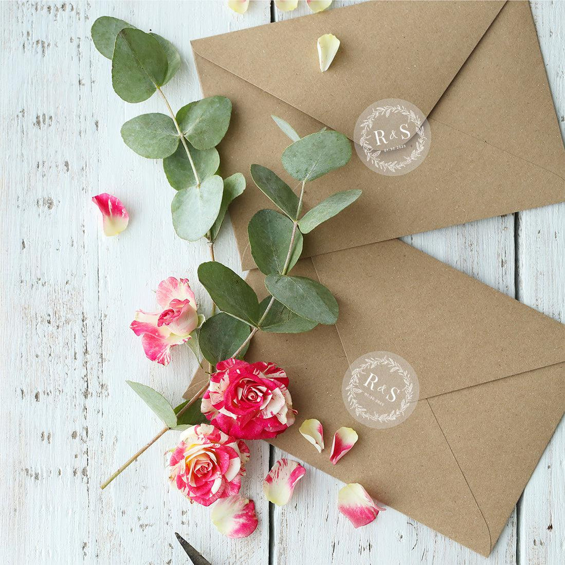 Custom Round Clear Wedding Sticker Labels with White Ink