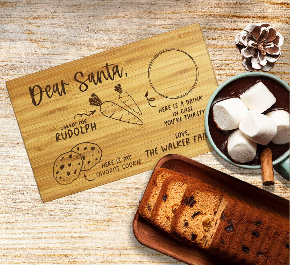 Custom Santa Cookie Plate for Kids Dear Santa Tray Milk Cookie Treats