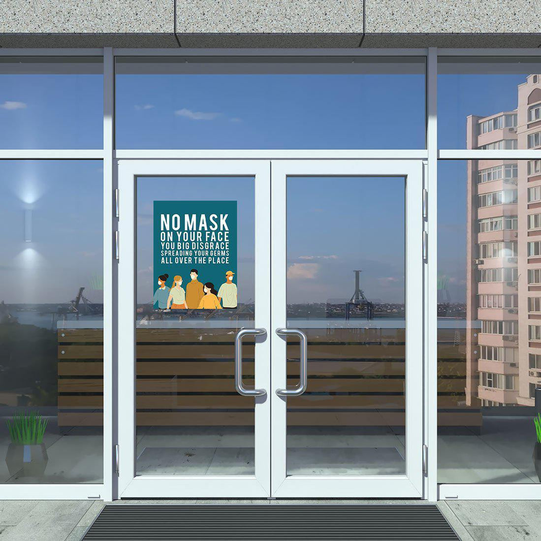 Funny Social Distancing Signs, Humorous Face Mask Required Rectangle B