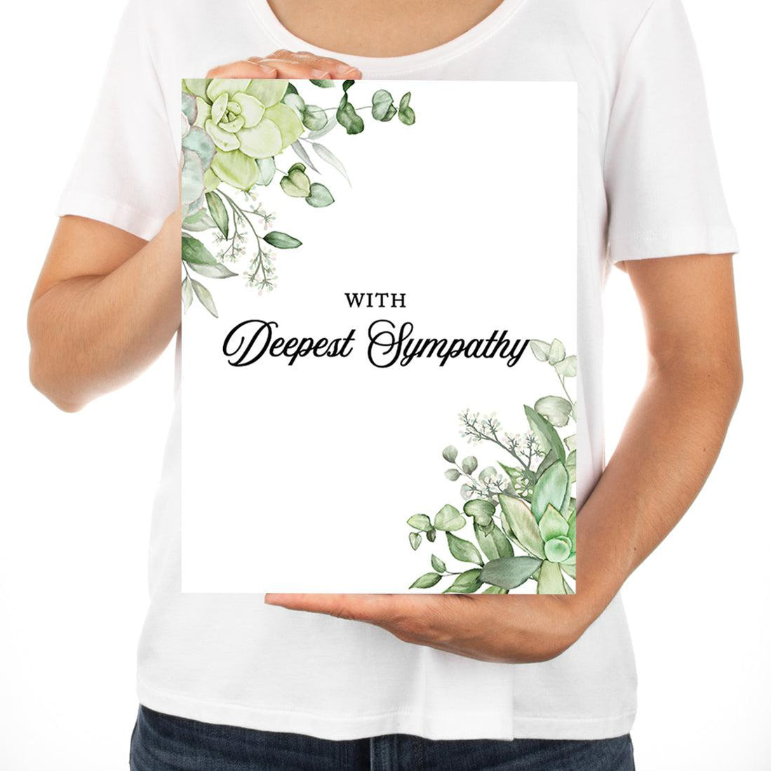 Jumbo Sympathy Card with Envelope, Premium Condolences Card with Big B