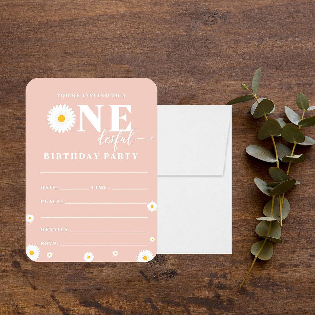 Kids Birthday Blank Party Invitations with Envelopes