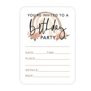 Kids Birthday Blank Party Invitations with Envelopes