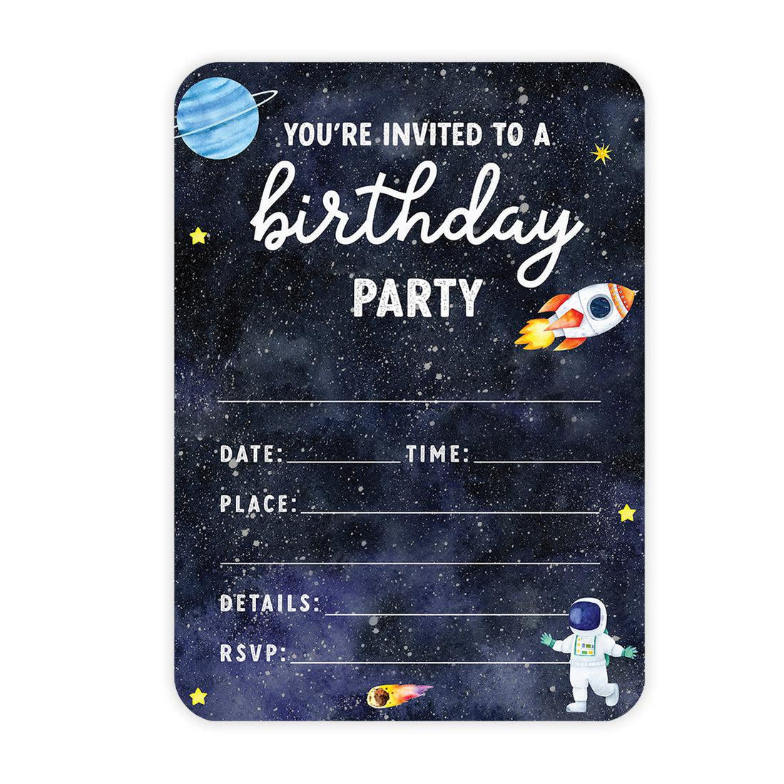 Kids Birthday Blank Party Invitations with Envelopes