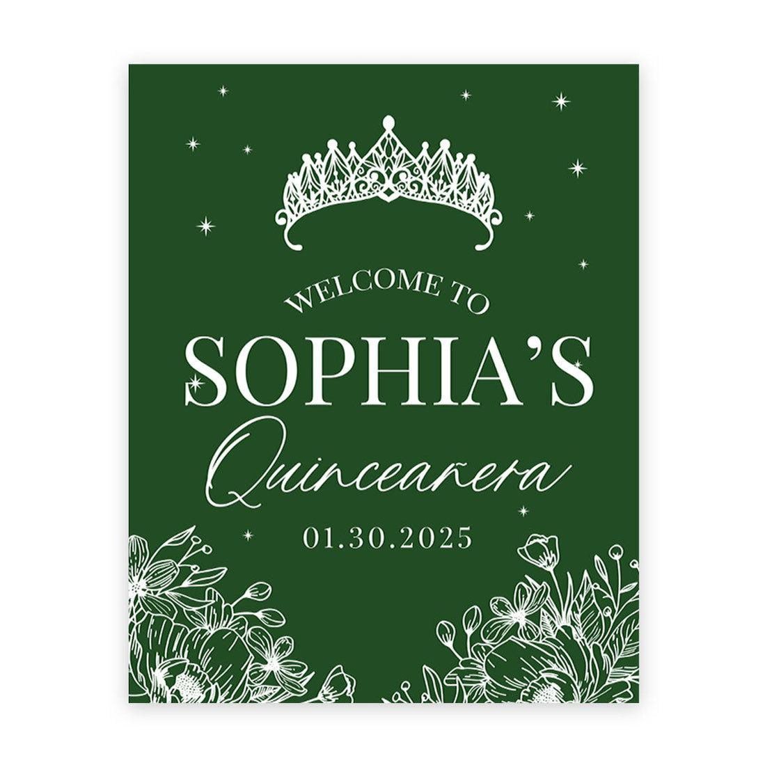Large Custom Quinceañera Welcome Sign, Canvas Sign for Sweet 15