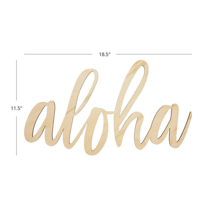 Laser Cut Wood Scripted Aloha Bar Sign