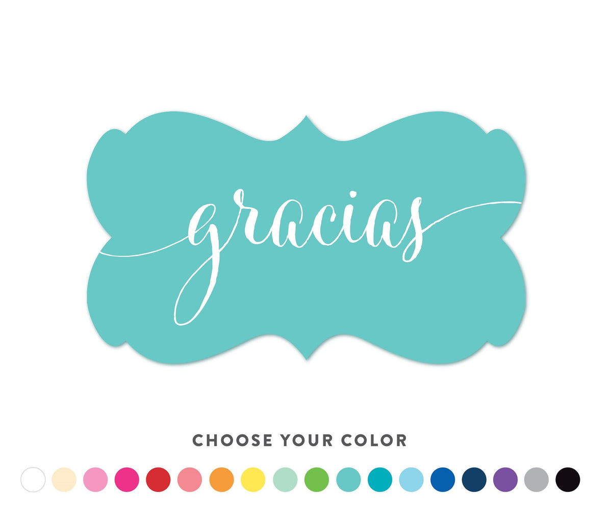 Personalized Gracias Fancy Frame Label Stickers