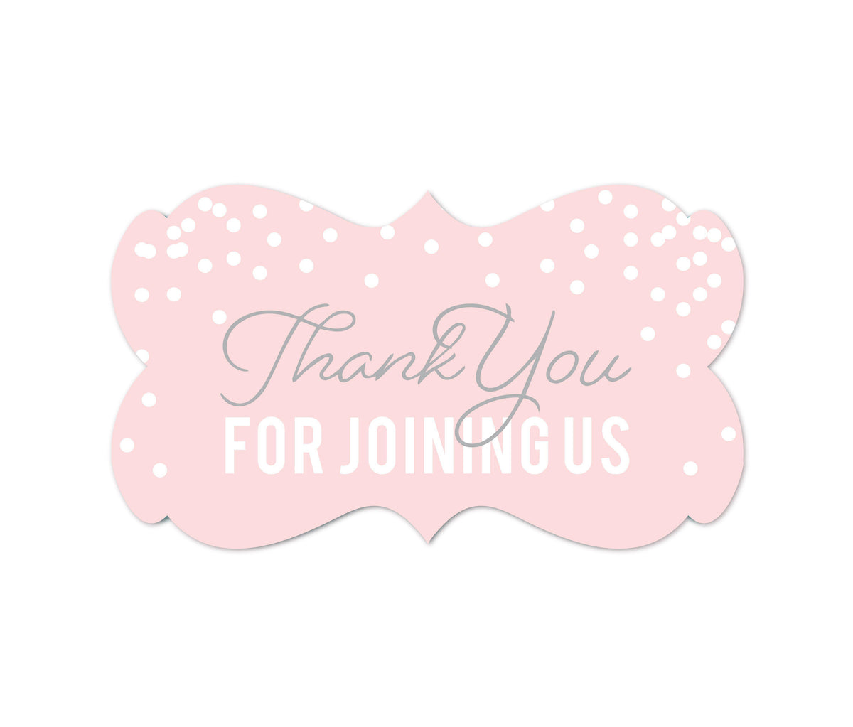 Pink Blush and Gray Pop Fizz Clink Wedding Fancy Frame Label Stickers