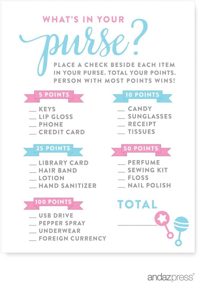 Team Pink/Blue Gender Reveal Baby Shower Games & Fun Activities