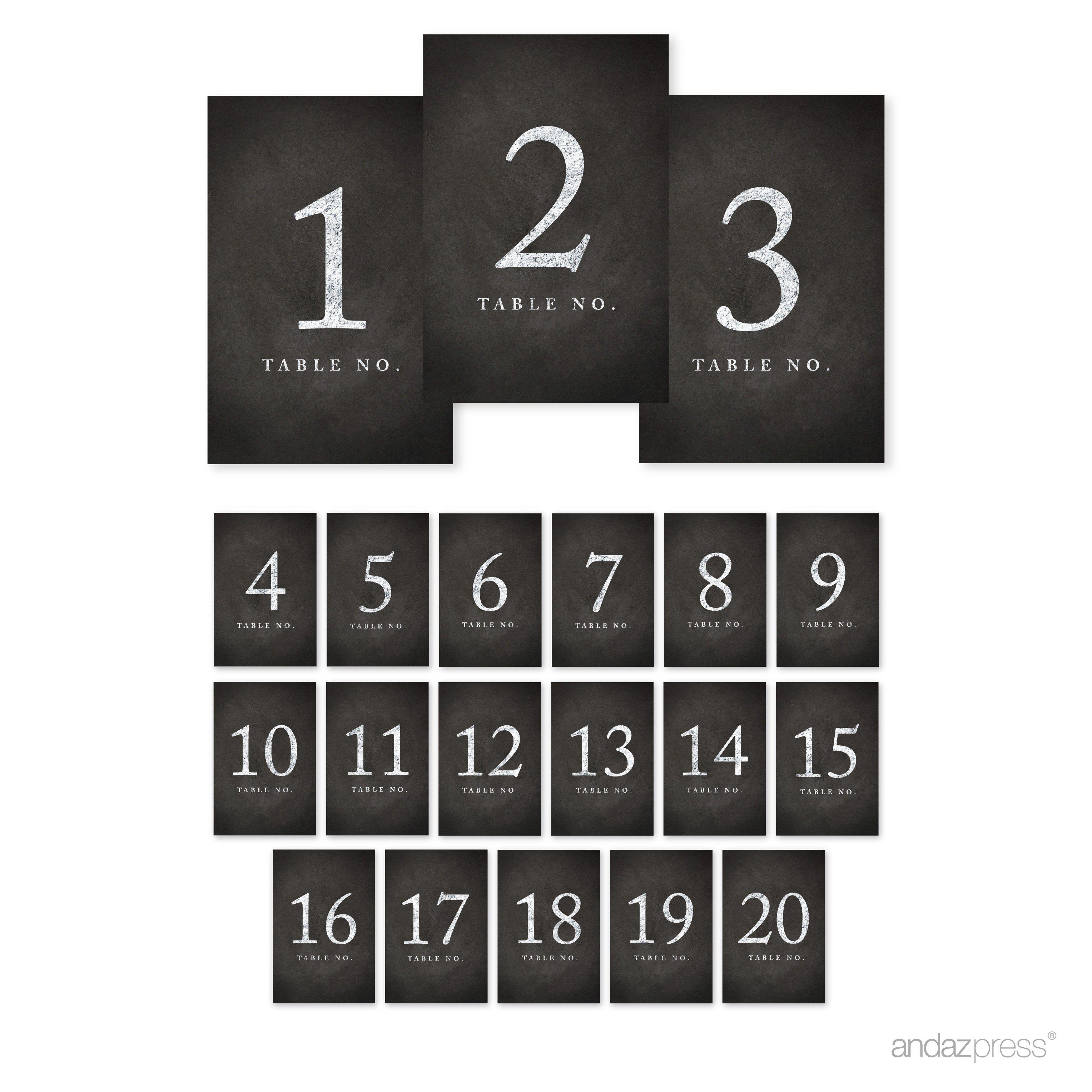 chalkboard table numbers